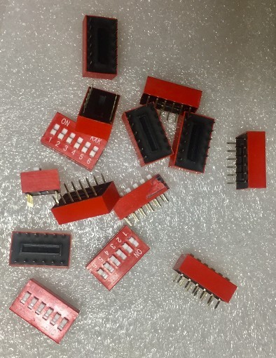 DIP Switch Slide Type Red 2.54mm Pitch 2 Row DIP Toggle switches ...