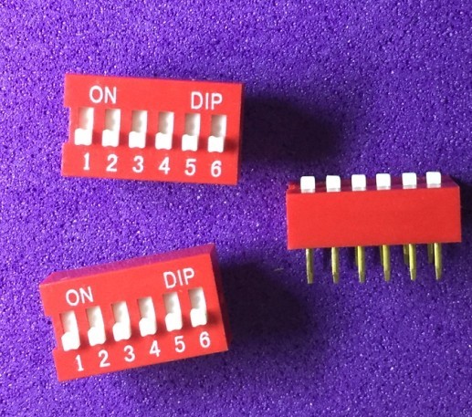 DIP Switch Slide Type Red 2.54mm Pitch 2 Row DIP Toggle switches ...