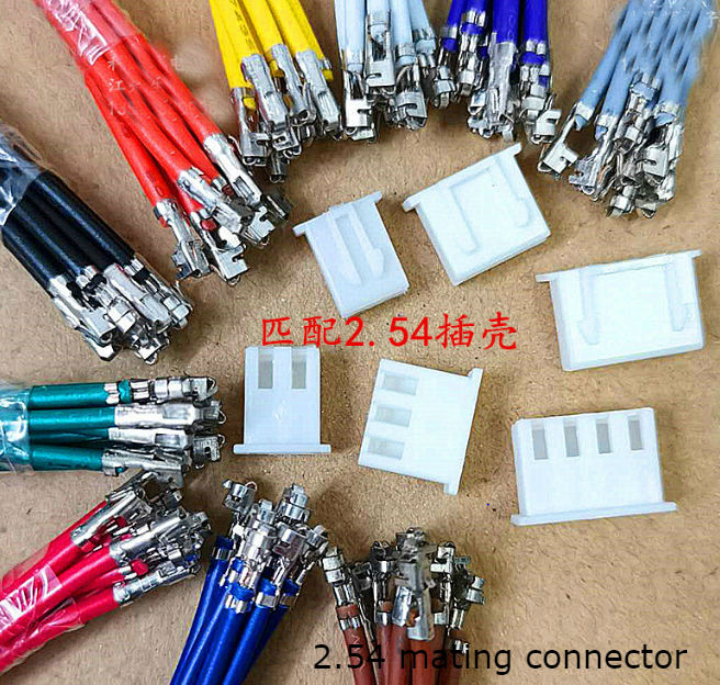 XH2.54 terminal wire, single or double ends, multi-color, 10/15/30/40/50 cm length ,22/24/ 26AWG ...