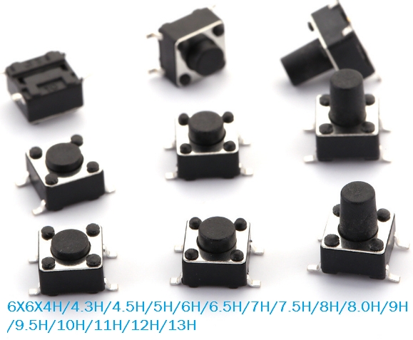 3X3，3X4X2H，3X4X2H,4.5X4.5，6X6tact switch
